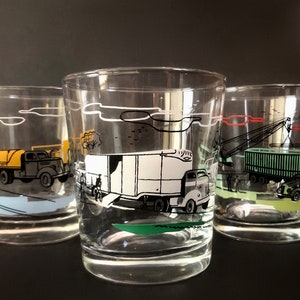 Vintage Big Rig Semi Truck Double Old Fashioned Glasses Set - Etsy