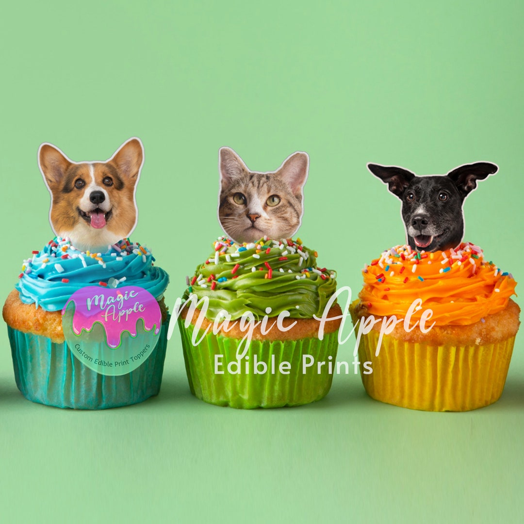 Pet Portrait Edible Toppers / Pet Cocktail Toppers / Pet Cupcake ...