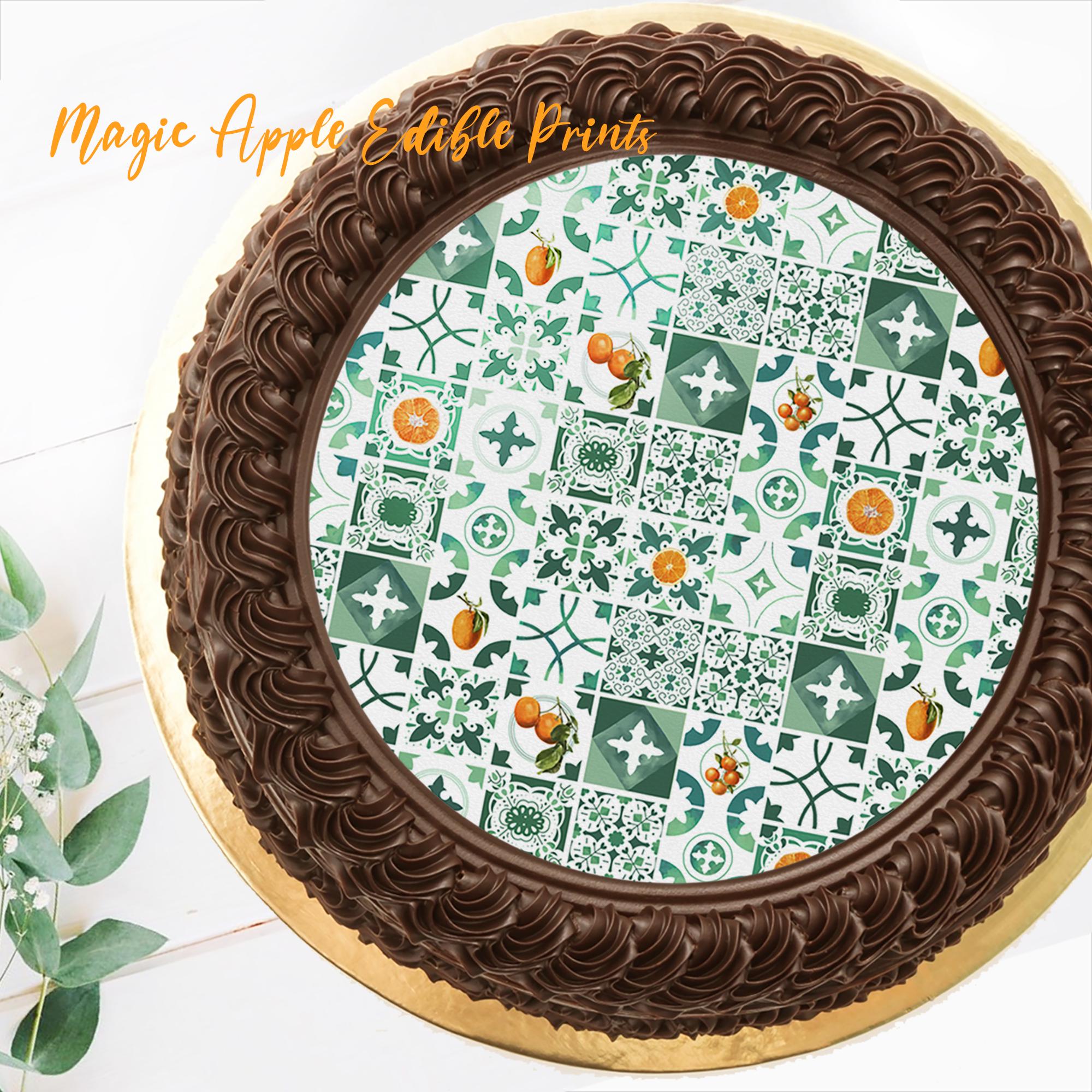 Mediterranean Tile Edible Cake Print: Citrus Sugar Sheet - Etsy
