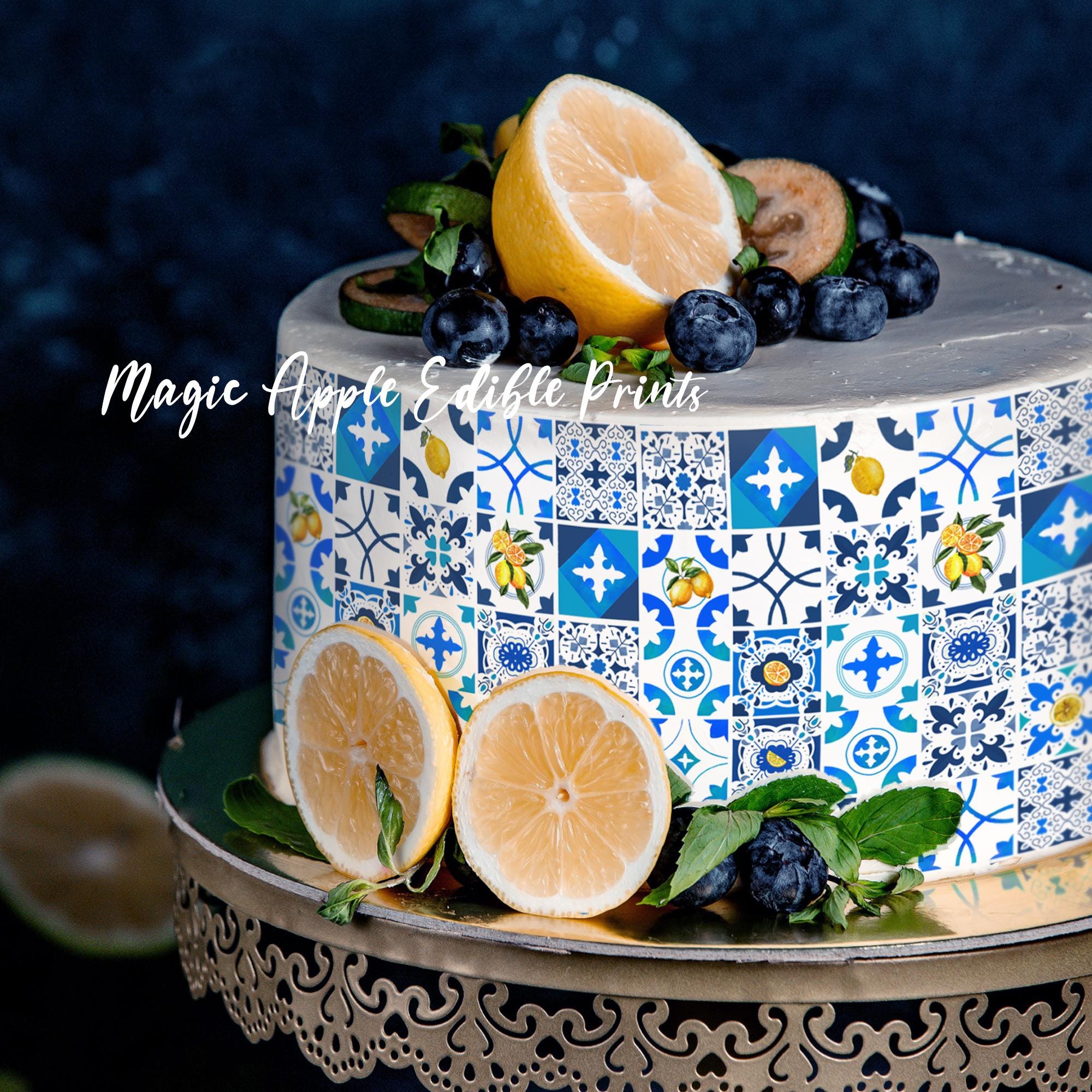 Mediterranean Tile Edible Cake Print: Citrus Sugar Sheet - Etsy
