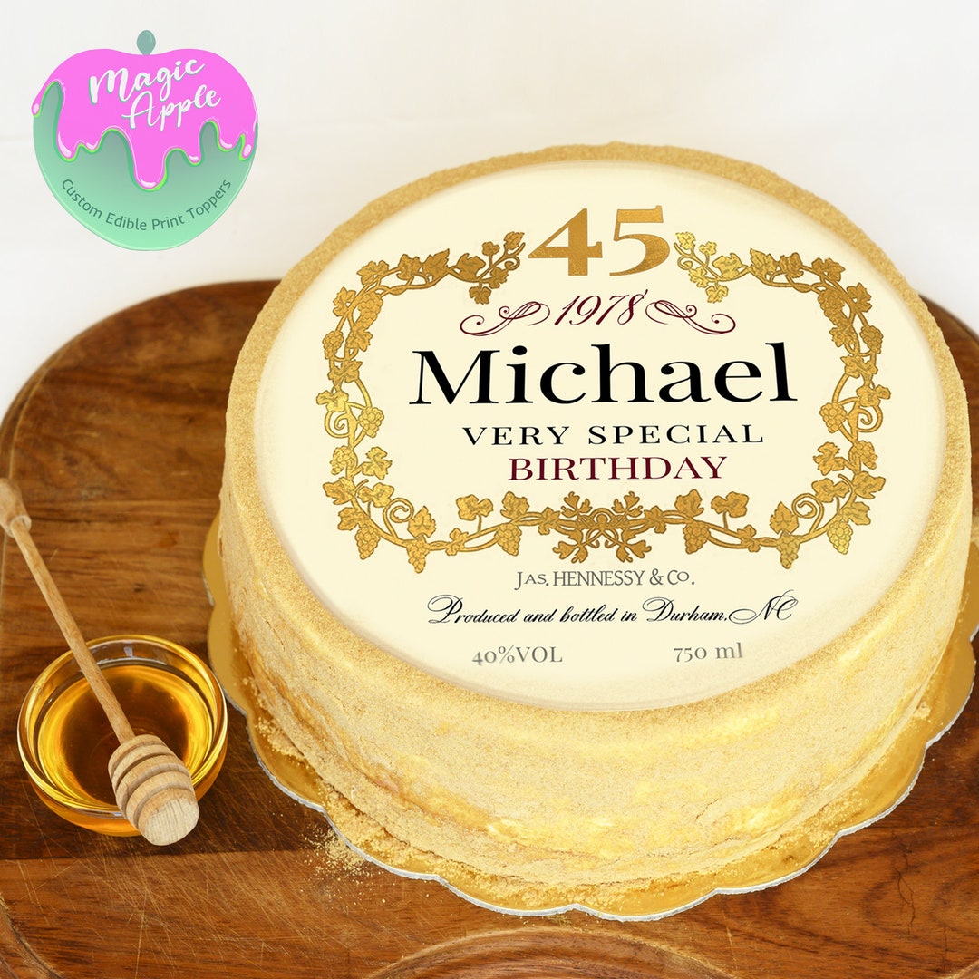 Cognac Label Customizable Edible Print Topper - Cake Topper - Etsy