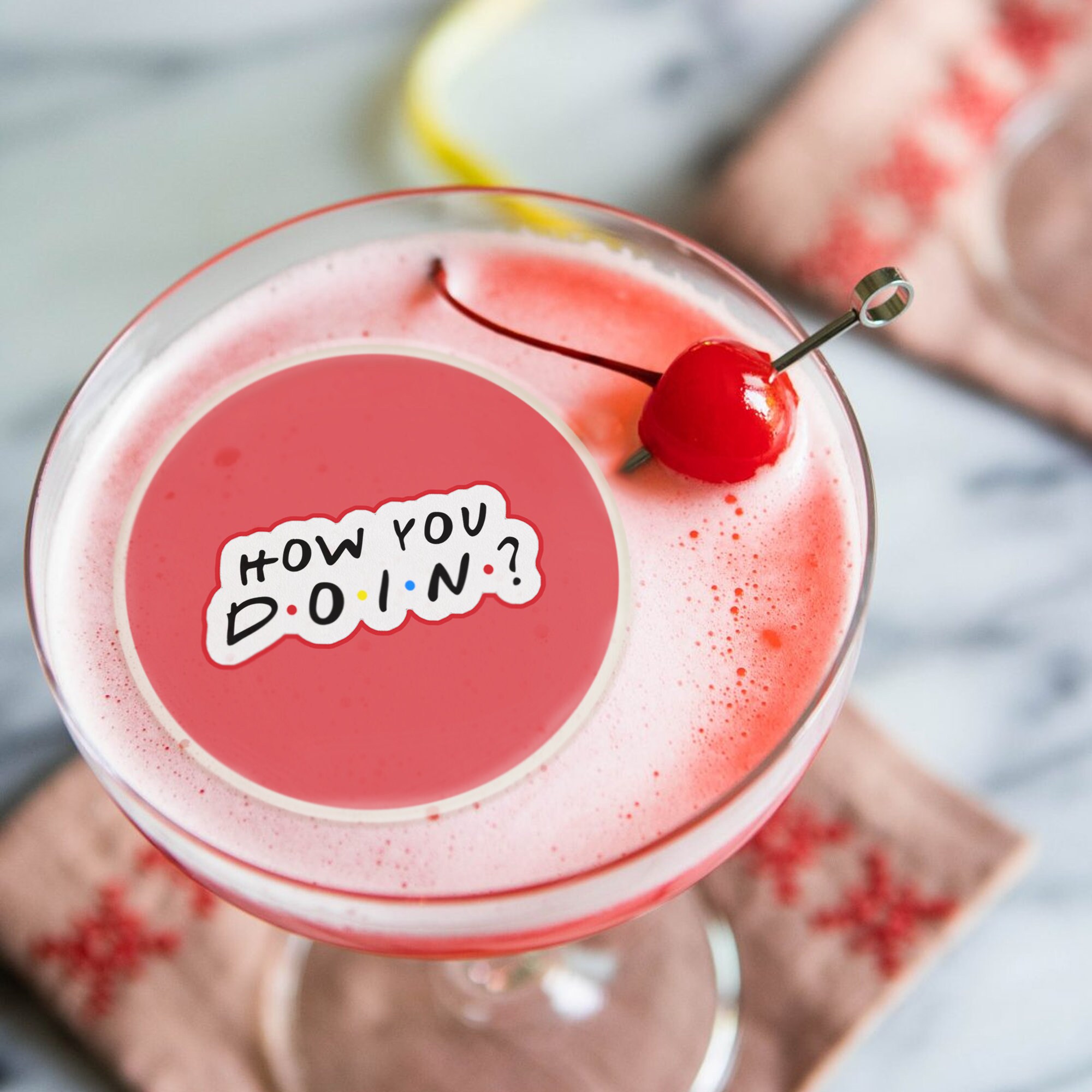 Friends Edible Toppers: 90s Party Cocktail Prints/ Dozen Toppers for ...