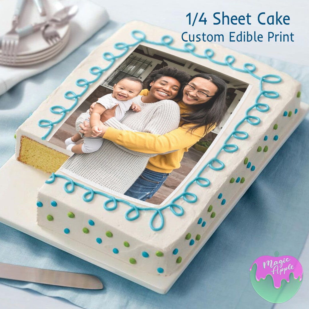 Custom Edible Print 8.5 X 11'' Cake Topper for 1/4 Sheet Cake - Etsy