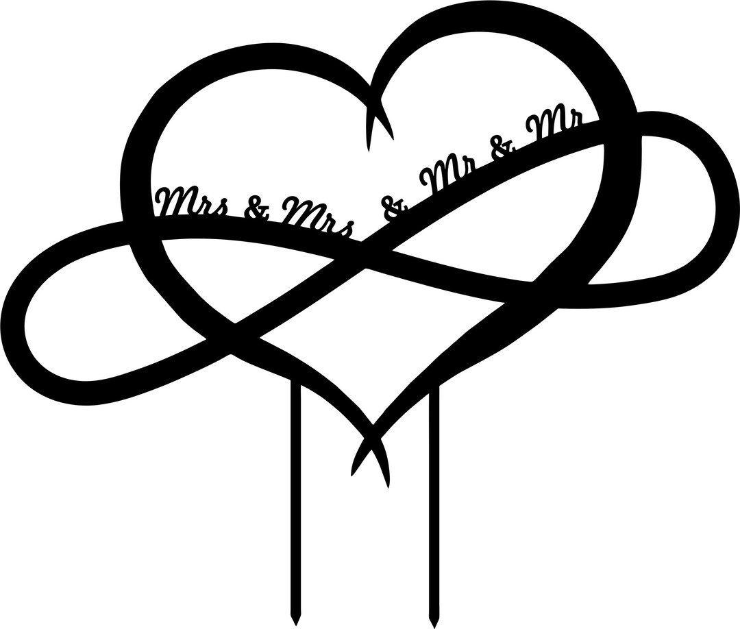 Polyamory Infinity Heart Cake Topper Customizable - Etsy