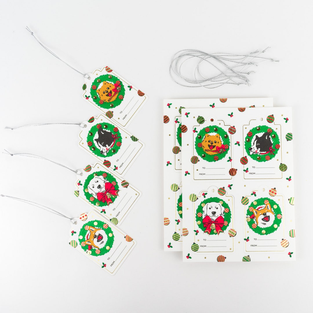 Letterpress Dog Gift Tags (set of 8) - Etsy
