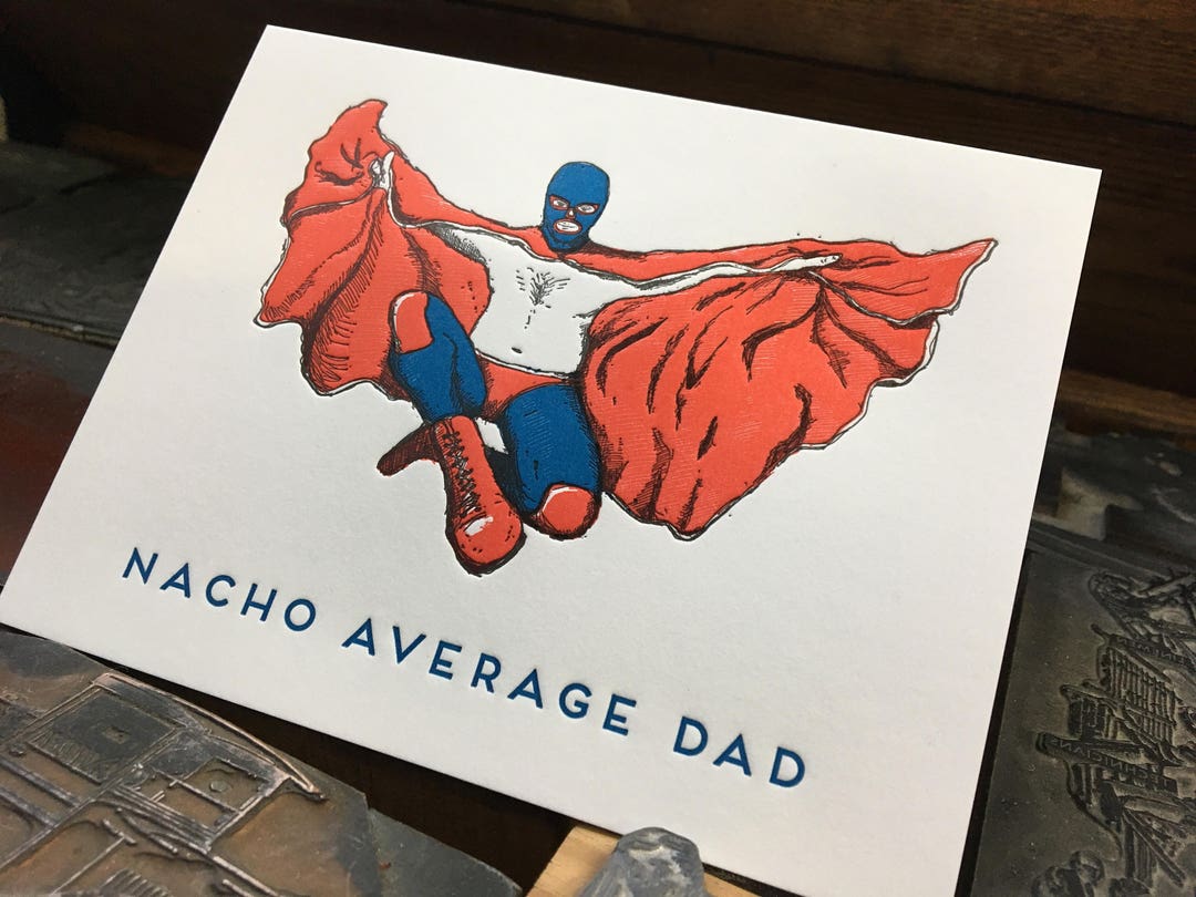 Nacho Average Dad Letterpress Father's Day Card - Etsy