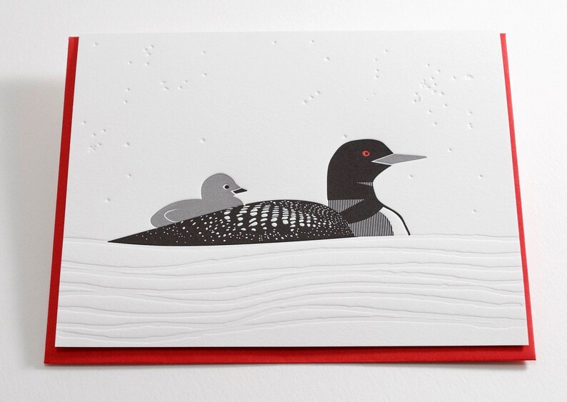 Loon Letterpress Greeting Card - Etsy