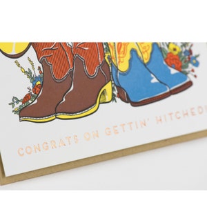 Congrats Cowboy Boots Wedding Letterpress Greeting Card - Etsy