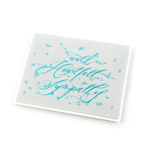 With Heartfelt Sympathy Calligraphy Letterpress Condolence Card - Etsy