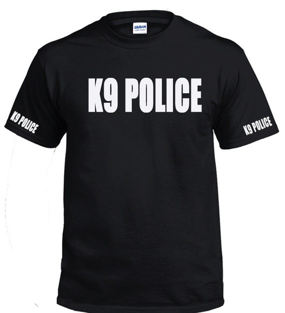 K9 POLICE T-shirt Printed on Front Back and Sleeves Black | Etsy
