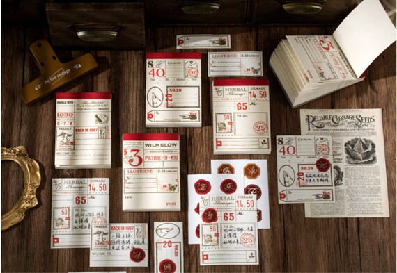 Notepad Labels Tags Junk Journal Scrapbooking Background | Etsy