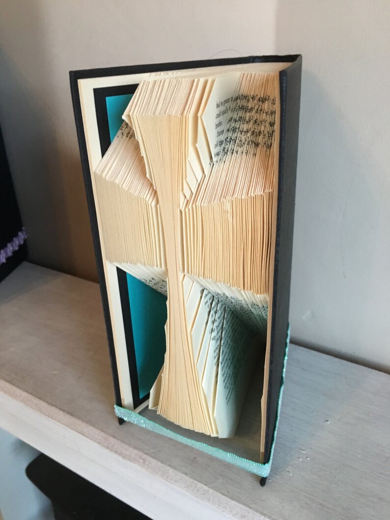 Cross Book Folding Pattern Cross Folded Book Art Home - Etsy