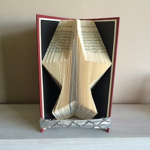 Star Book Folding Pattern - Star Folded Book Art - Birthday Gift - Home ...