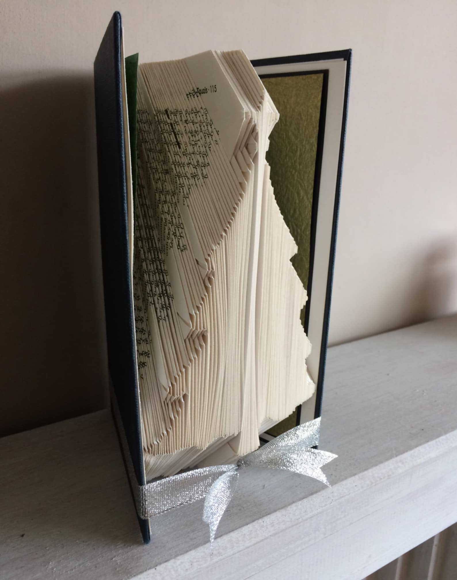 Christmas Tree Book Folding Pattern - Christmas Tree Folded Book Art ...