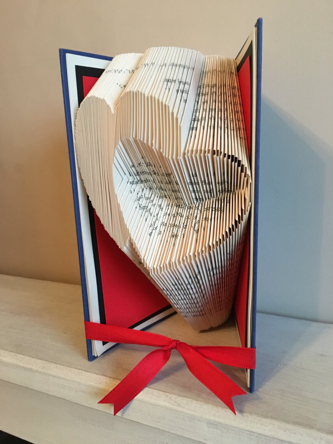 Pair of Hearts #2 Book Folding Pattern - Heart Folded Book Art ...