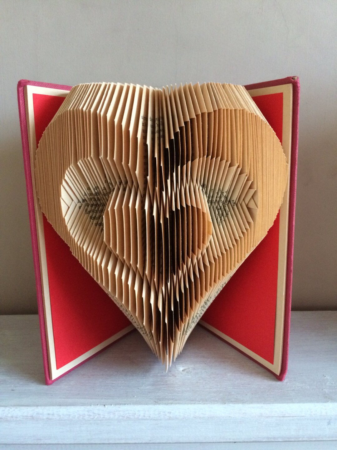 Heart in a Heart Book Folding Pattern - Heart Folded Book Art ...