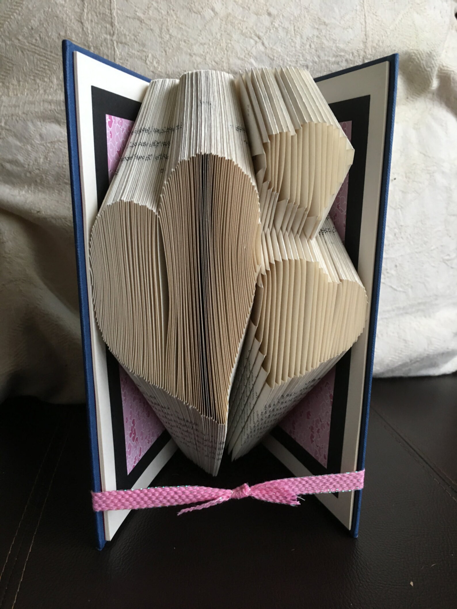 Triple Heart Book Folding Pattern - Heart Folded Book Art - Valentine's ...