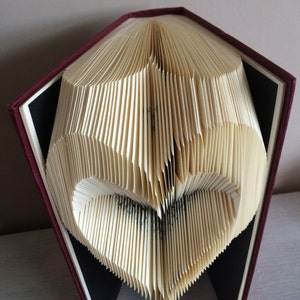 Heart Outline Book Folding Pattern - Heart Folded Book Art - Valentine ...