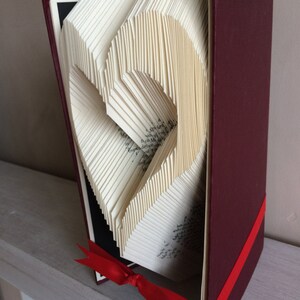 Heart Outline Book Folding Pattern - Heart Folded Book Art - Valentine ...