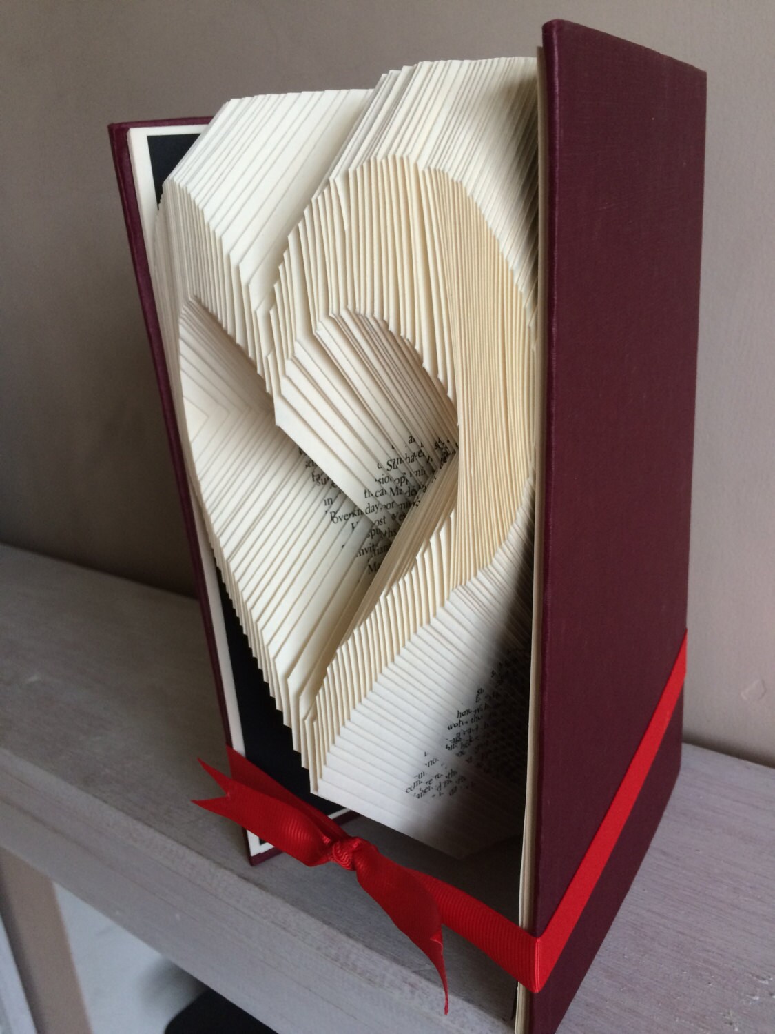 Heart Outline Book Folding Pattern Heart Folded Book Art | Etsy