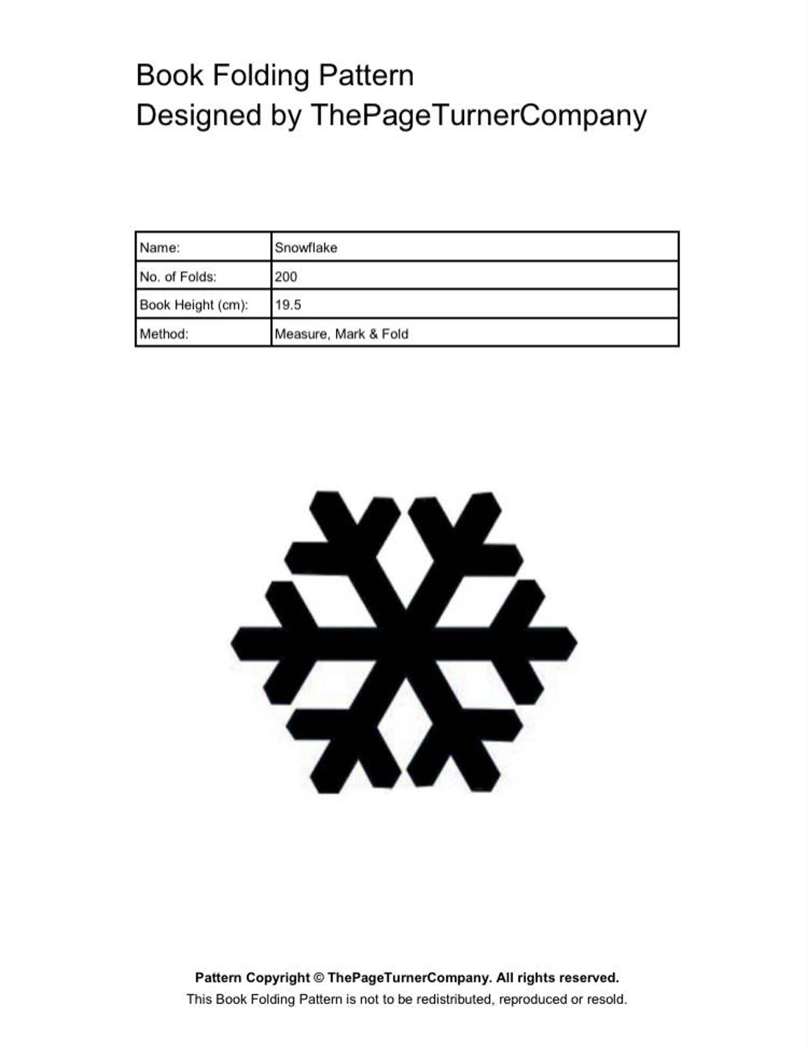 Snowflake Book Folding Pattern Snowflake Folded book art | Etsy