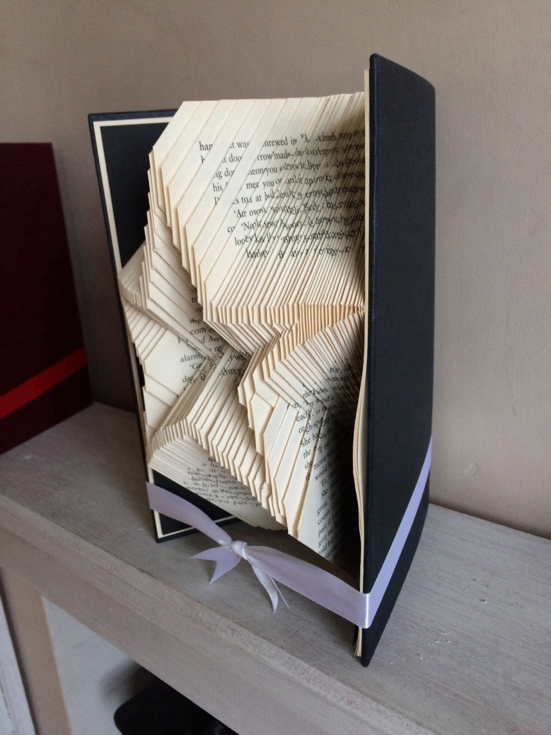 Star Outline Book Folding Pattern - Star Folded Book Art - Unique Gift ...