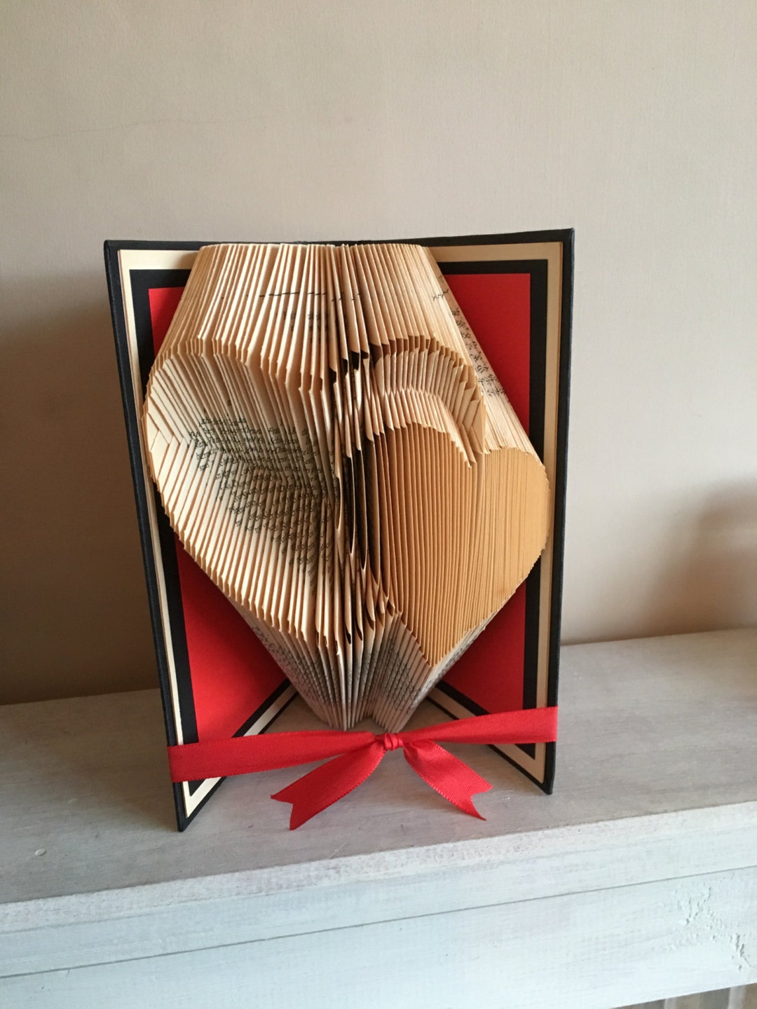 Heart Folded Book Art Pattern – Valentine's Gift (PDF Pattern) - Etsy