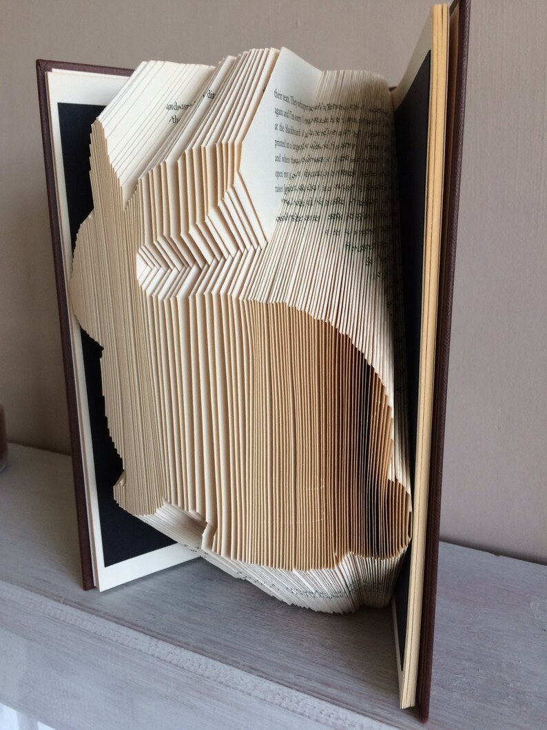 Bunny Rabbit Book Folding Pattern - Rabbit Folded Book Art - Unique ...