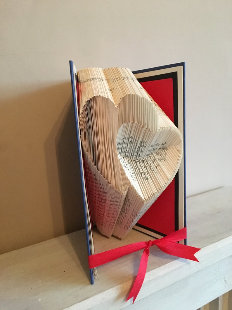 Pair of Hearts #2 Book Folding Pattern - Heart Folded Book Art ...