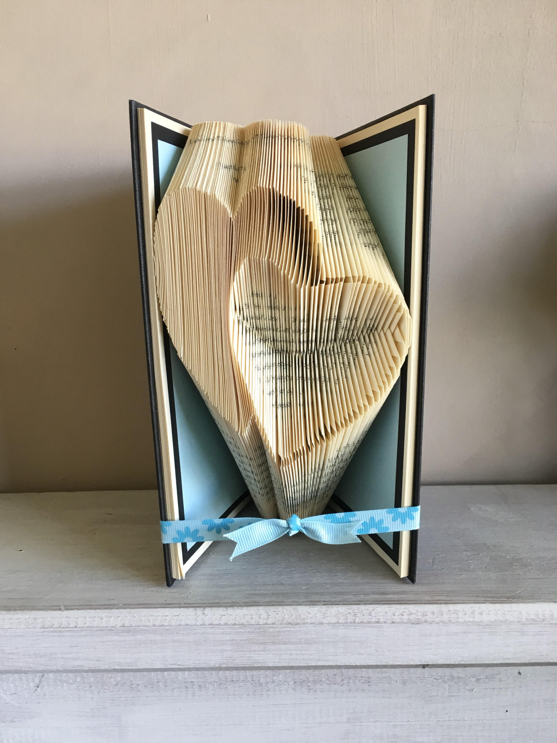 Pair of Hearts 2 Book Folding Pattern Heart Folded Book Art - Etsy