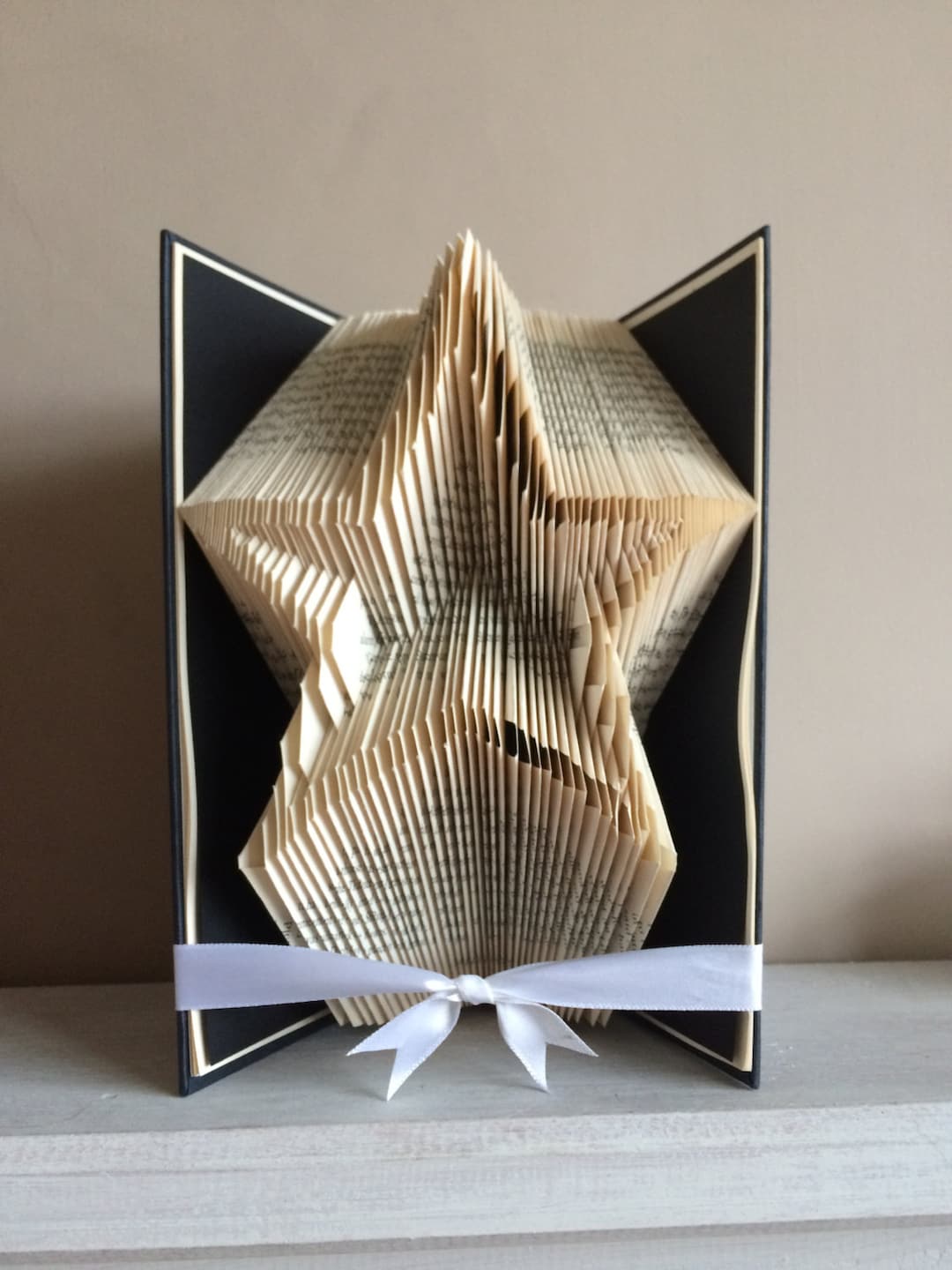 Star Outline Book Folding Pattern - Star Folded Book Art - Unique Gift ...