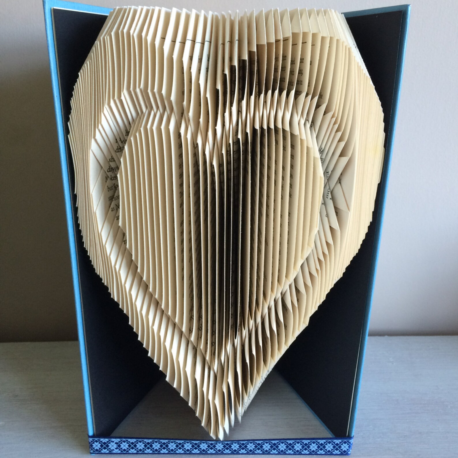 Double Heart Book Folding Pattern Heart Folded Book Art | Etsy