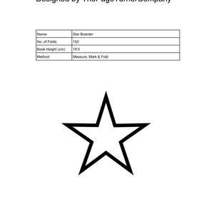 Star Outline Book Folding Pattern - Star Folded Book Art - Unique Gift ...