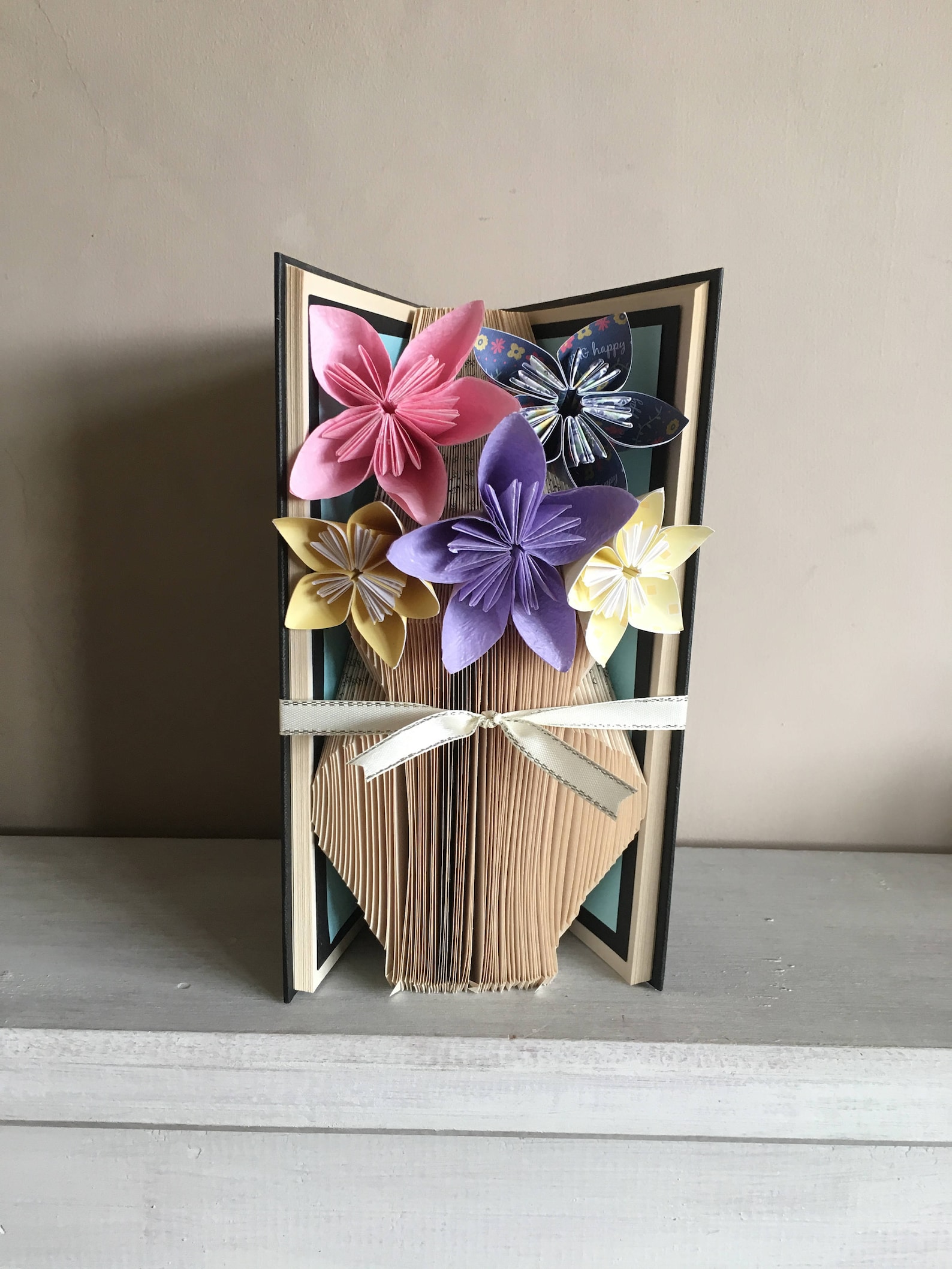 Vase Book Folding Pattern Mother's Day Gift Gift for - Etsy