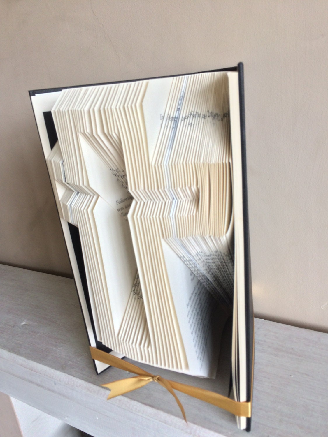 Cross Outline Book Folding Pattern Cross Folded Book Art | Etsy