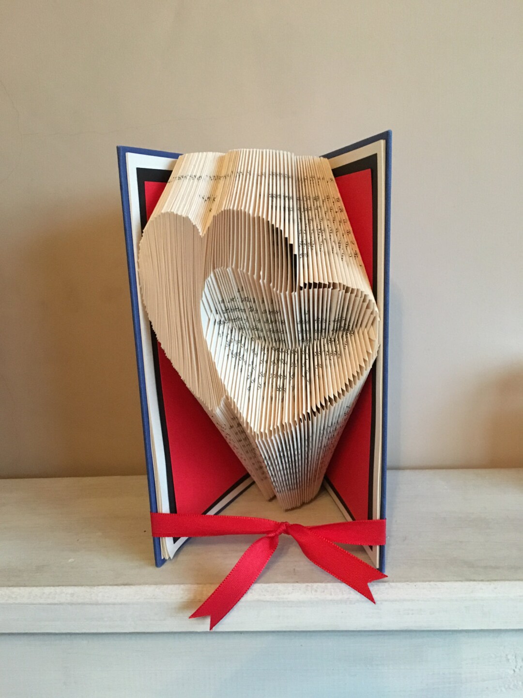 Pair of Hearts #2 Book Folding Pattern - Heart Folded Book Art ...