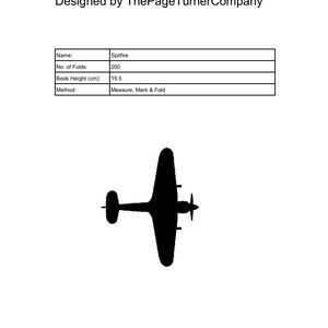Spitfire Book Folding Pattern - Spitfire Folded Book Art - Father’s Day ...