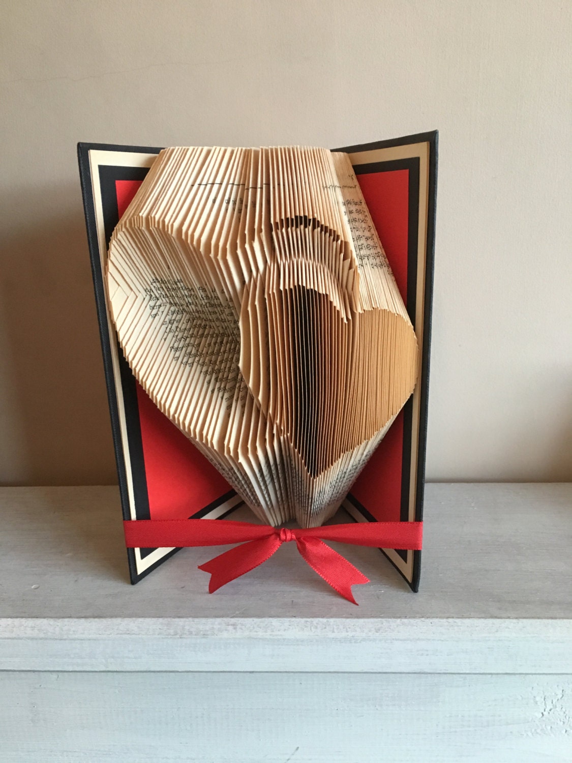 Heart Folded Book Art Pattern – Valentine's Gift (PDF Pattern) - Etsy
