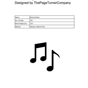 Musical Notes Book Folding Pattern - Folded Book Art - Gift for a ...