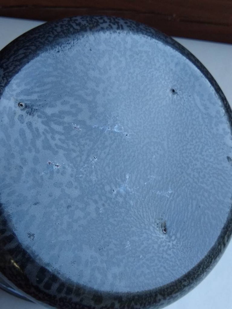 Vintage Graniteware Dark Grey Pot With Two Handles Grey - Etsy