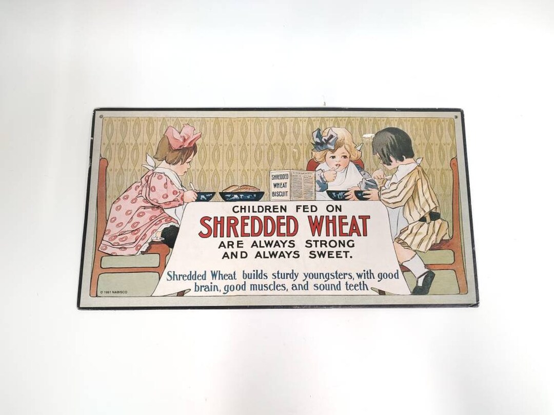 Vintage Shredded Wheat Strong Children Kitchen Sign Replica 1991 ...