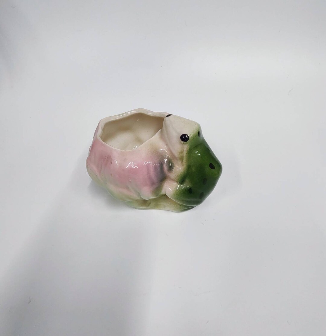 Frog With Lilly Pad Flower Planter Vintage Lotus Flower Frog Planter - Etsy