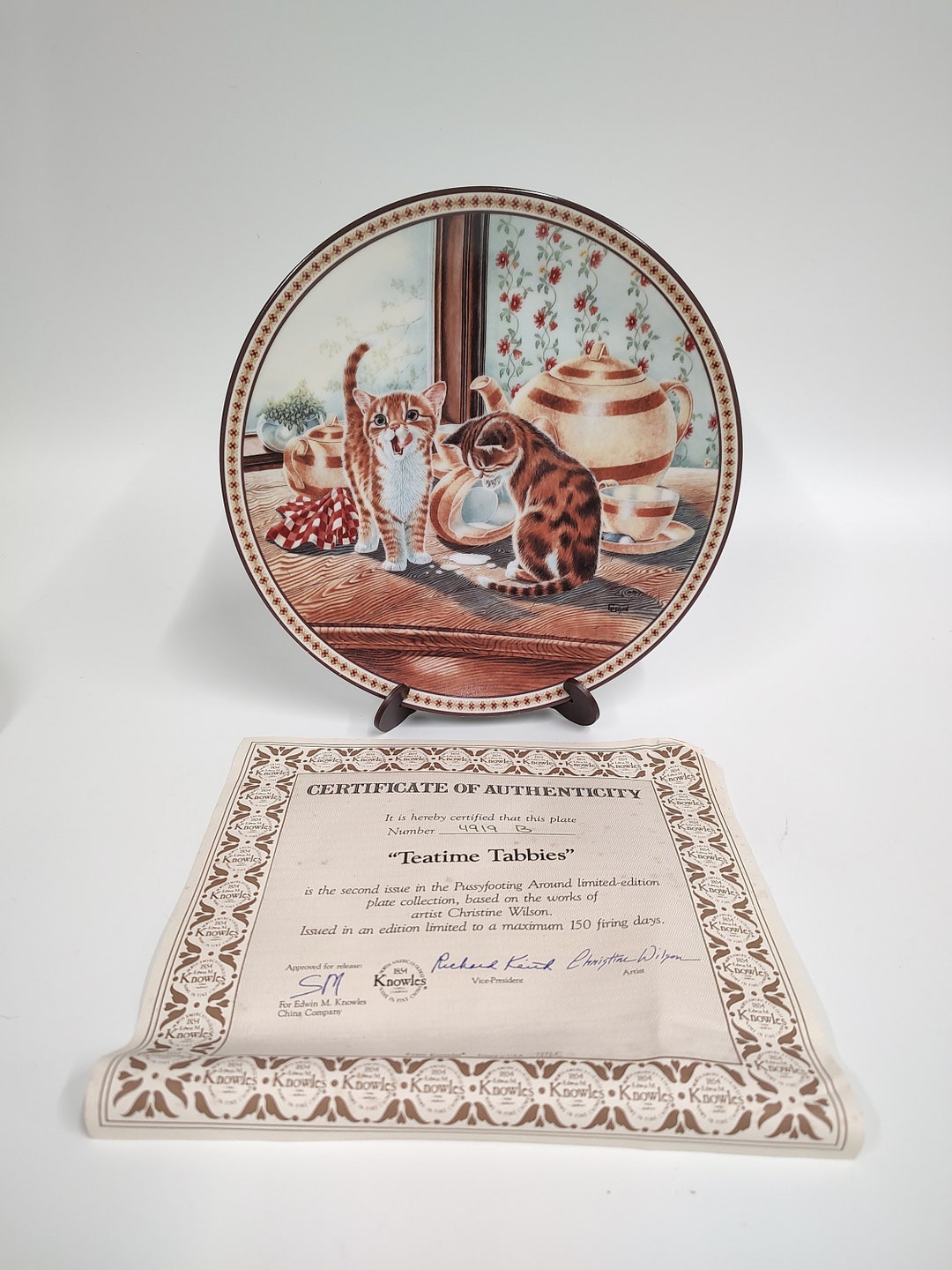 Teatime Tabbies Cat Collector Plate Pussyfooting Around Christine ...