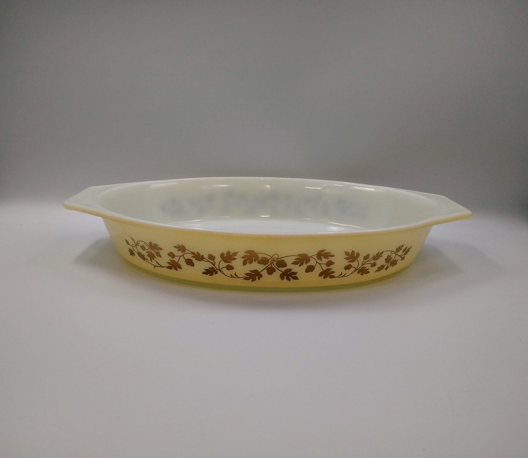 Vintage Pyrex Golden Acorn Gold Branches With Leaf and Acorns 1 1/2 ...