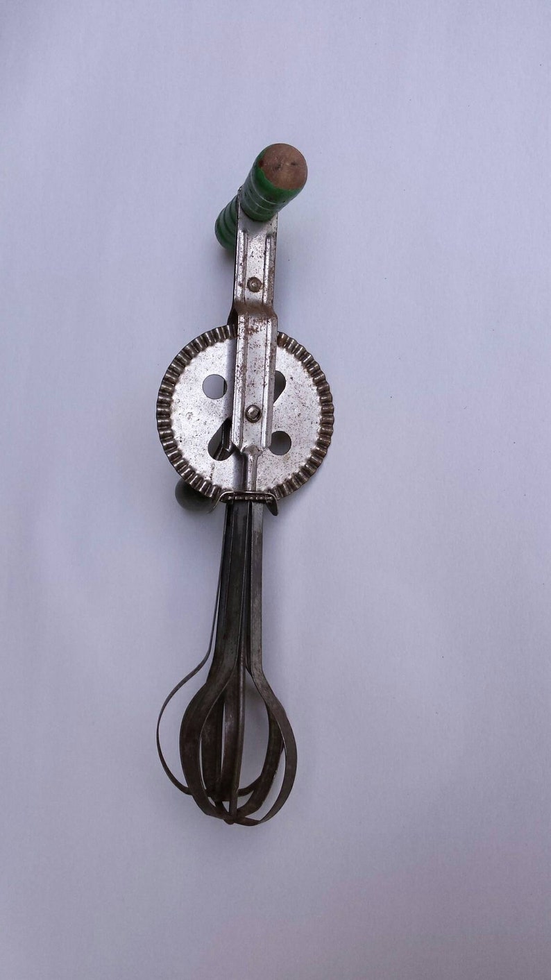 Vintage Egg Beater With Green Wood Handle High Speed Super - Etsy
