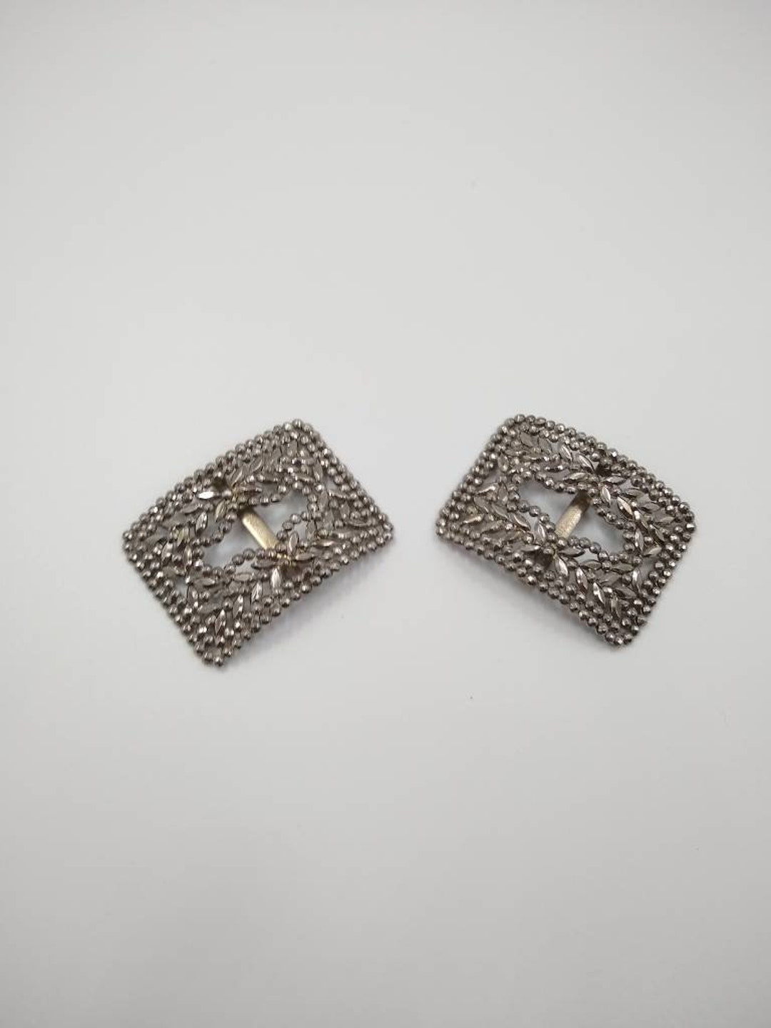 Antique Shoe Clips Made in France, Silver Sparkle Shoe Decor Beaded - Etsy