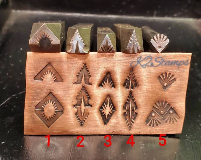 Triangles, Southwest, Leather, Handmade, Metalstamp, Stamping, Chasing ...
