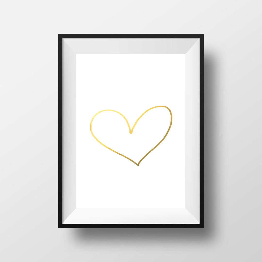 Gold Heart Downloadable Wall Art - Etsy Canada
