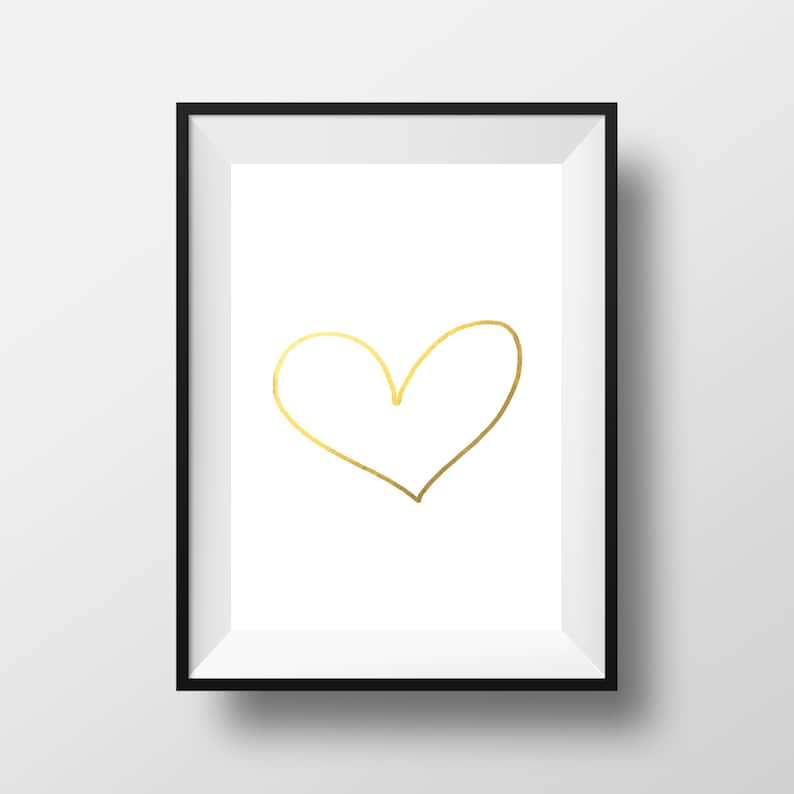 Gold Heart | Downloadable Wall Art - Etsy Canada