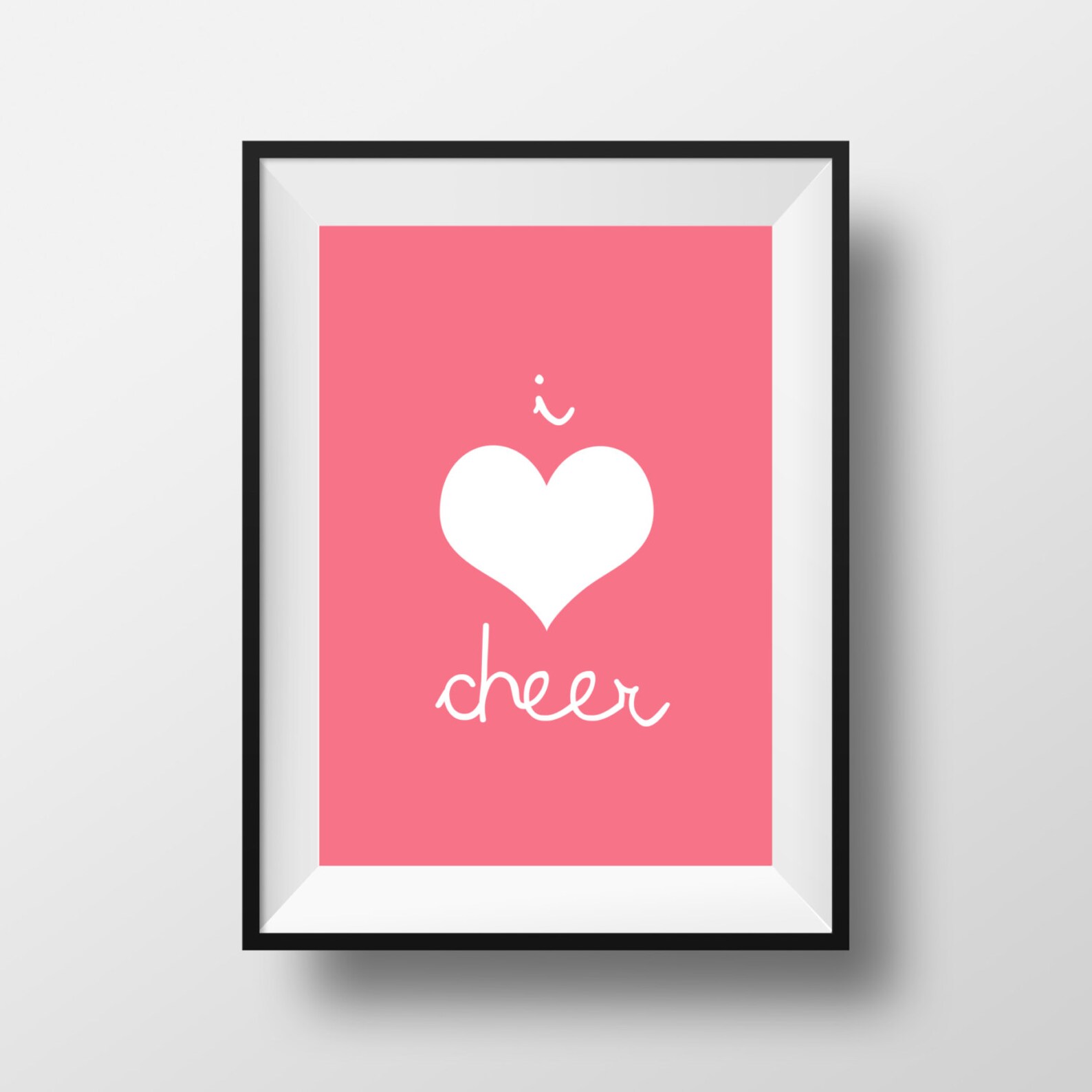 I Love Cheer, Art Print, Digital Download - Etsy